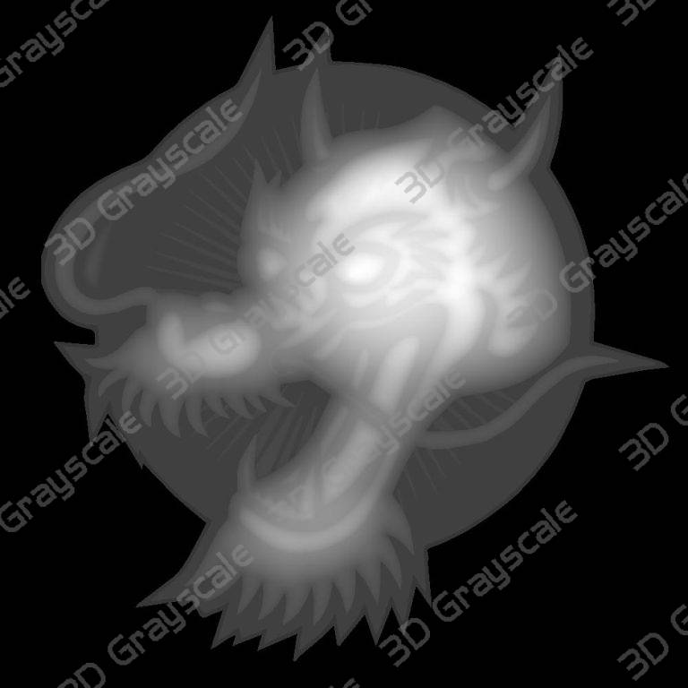 Dragon Head – 3D Grayscale
