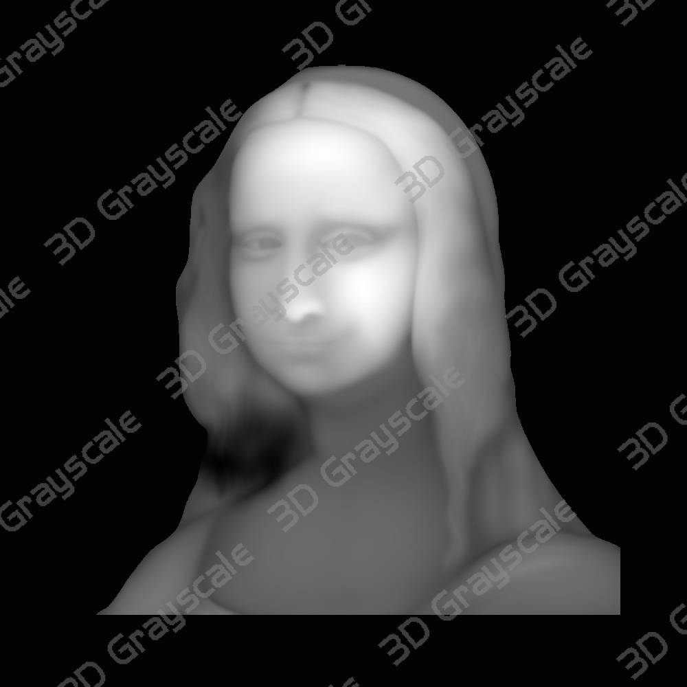 Mona Lisa 3D Grayscale