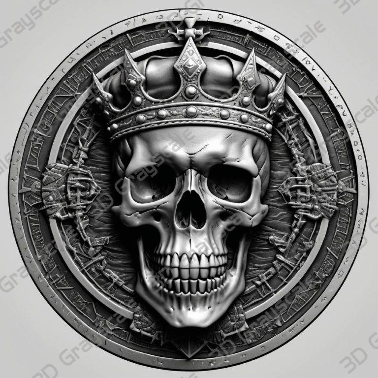 Arcane Skull Depth Map for CNC & Fiber Laser Engraving | Gothic Skull ...