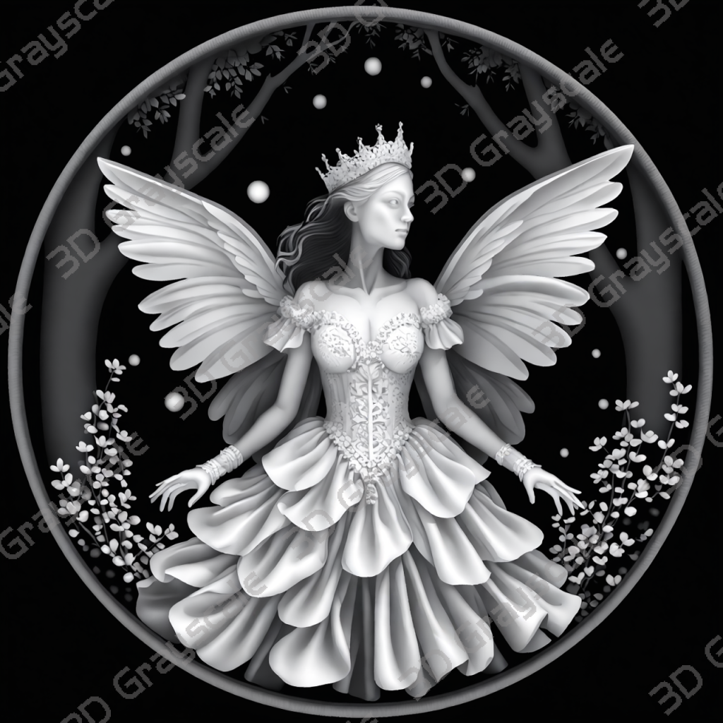 Butterfly of Light Depth Map for CNC & Fiber Laser Engraving | Elegant ...