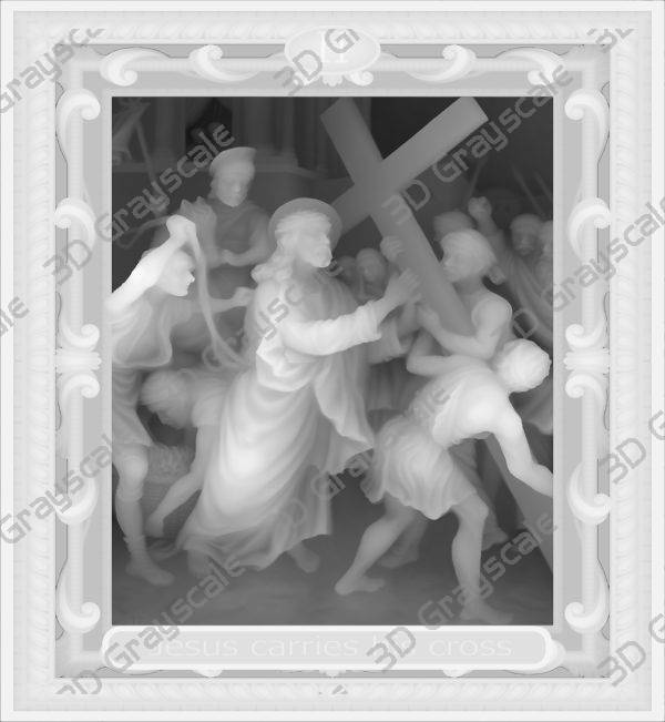 1-5 stations of the cross – 3D Grayscale
