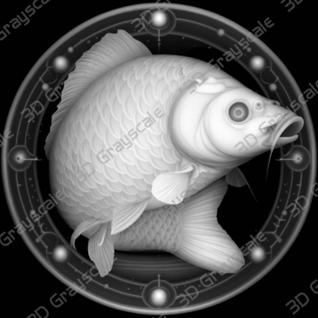 Fish coin grayscale laser and machining – 3D Grayscale